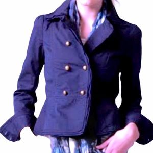 LOFT | Jackets & Coats | Loft Lightweight Navy Blue Double Breasted ...